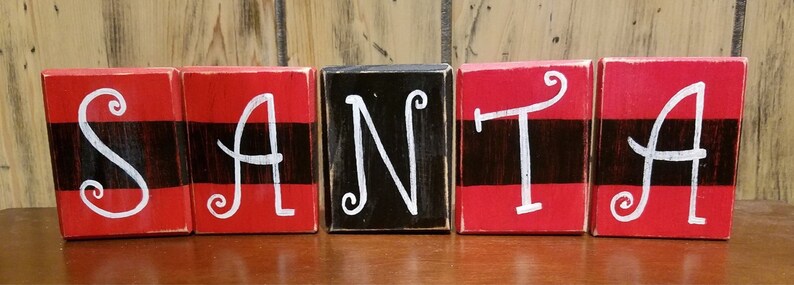 Santa Blocks - Etsy
