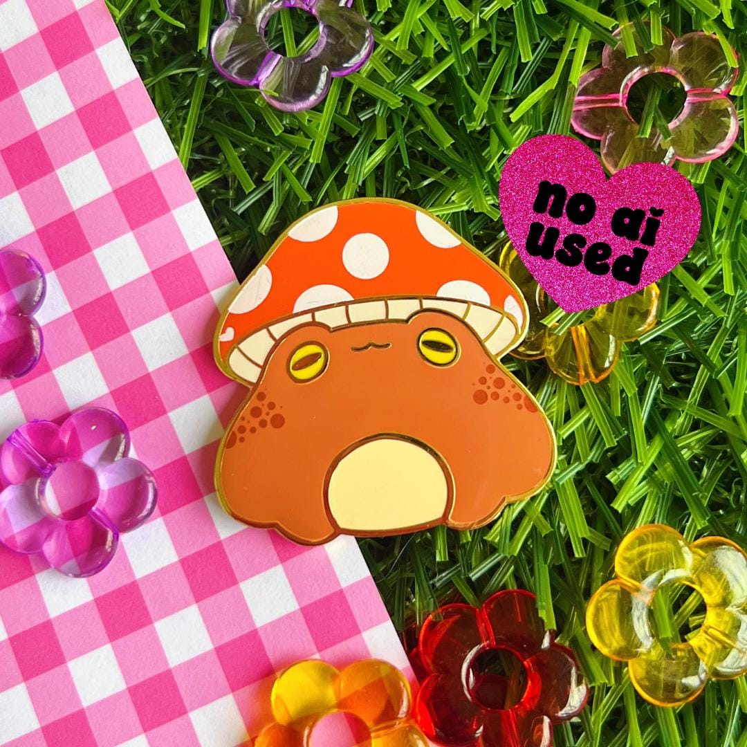 Mushroom Toad Cottagecore Frog Enamel Pin - Etsy