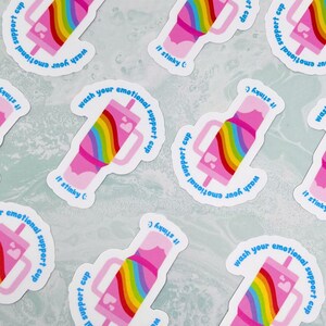 Emotional Support Bottle Sticker, Silly Art, Drink More Water - Etsy