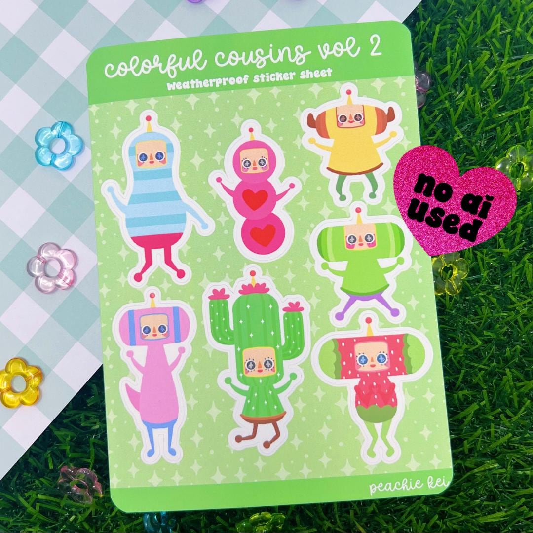 Colorful Cousins Volume 2 Kawaii Sticker Sheet - Etsy