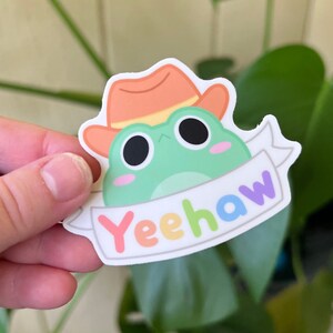 Frog Sticker Cute Frog Sticker Yeehaw Sticker Green Tree Frog - Etsy