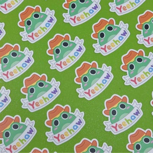 Frog Sticker Cute Frog Sticker Yeehaw Sticker Green Tree Frog - Etsy