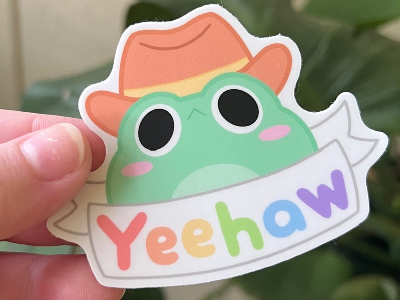 Frog Sticker Cute Frog Sticker Yeehaw Sticker Green Tree - Etsy