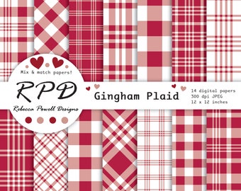 Red White Plaid | Etsy