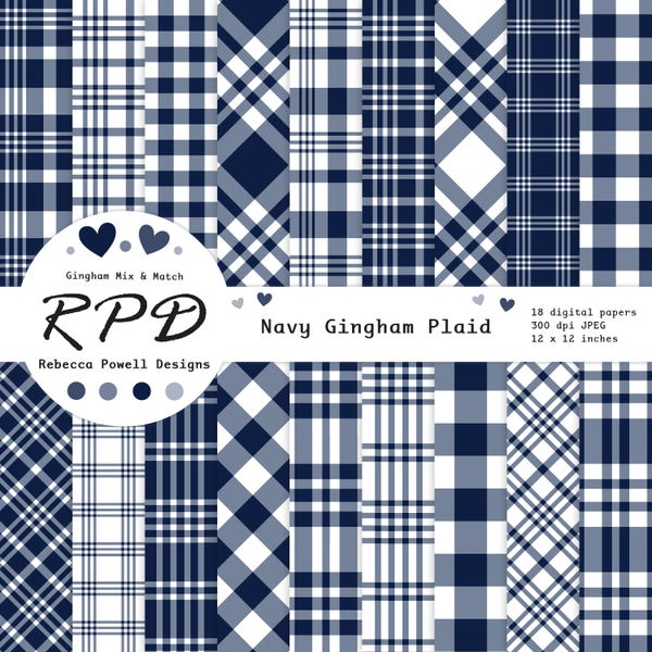 Navy Blue Gingham - Etsy