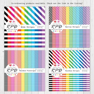 Horizontal Diagonal Stripes Digital Paper Pack, Seamless Pattern ...