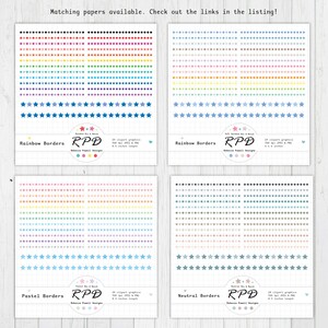 Stars Decorative Ribbon Borders Digital Clip Art Set, Pastel Rainbow ...