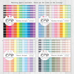Horizontal Stripes Digital Paper Pack, Seamless Pattern, Pastel Colours ...