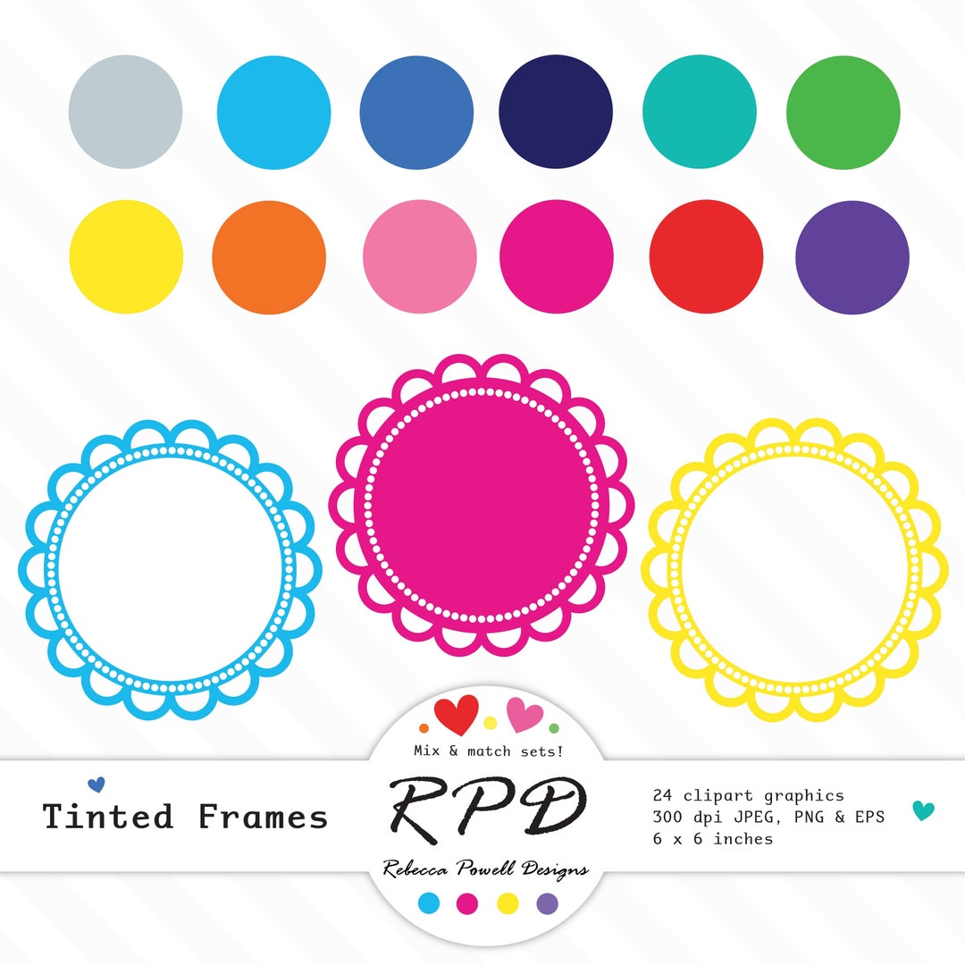 Frames Clip Art Set Circular Frames Decorative Frames - Etsy