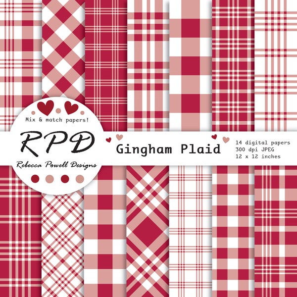 Red Gingham Pattern - Etsy