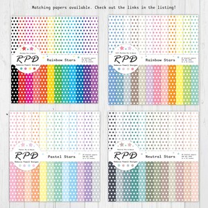 Stars Pattern Seamless Digital Paper Pack, Pastel Colours, White ...