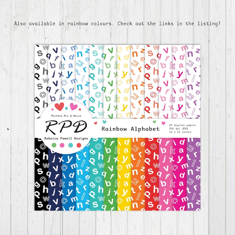 Pastel Alphabet Digital Paper: Seamless Scrapbook Pattern (digital ...
