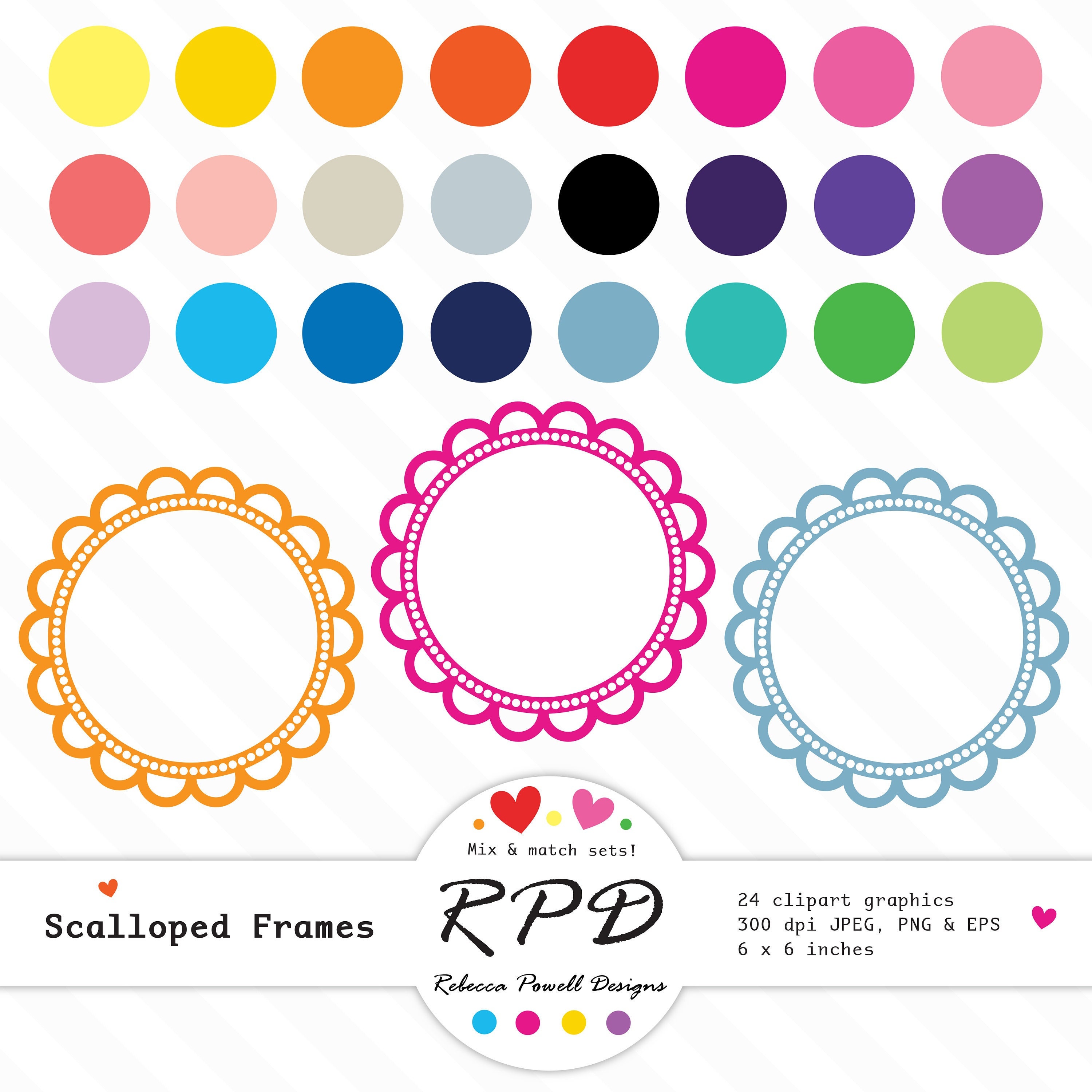 Scalloped Circle Frame Clip Art