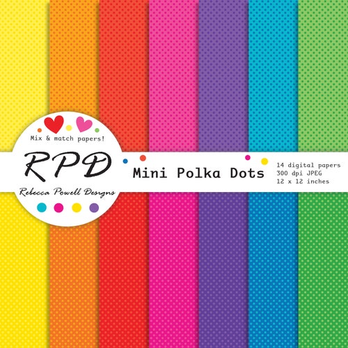 Polka Dots and Stripes Digital Paper Commercial Use - Etsy