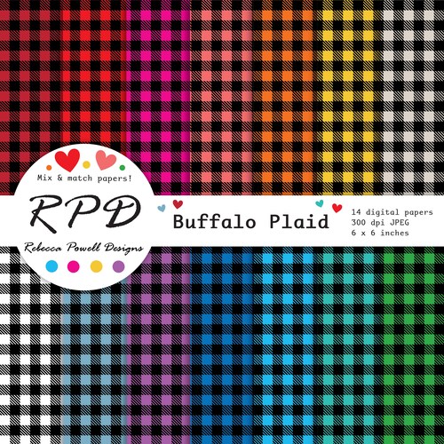 Christmas Plaid Digital Paper Buffalo Check Seamless - Etsy