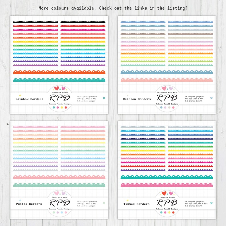 Vintage Scalloped Borders Digital Clip Art, Neutral Colours ...