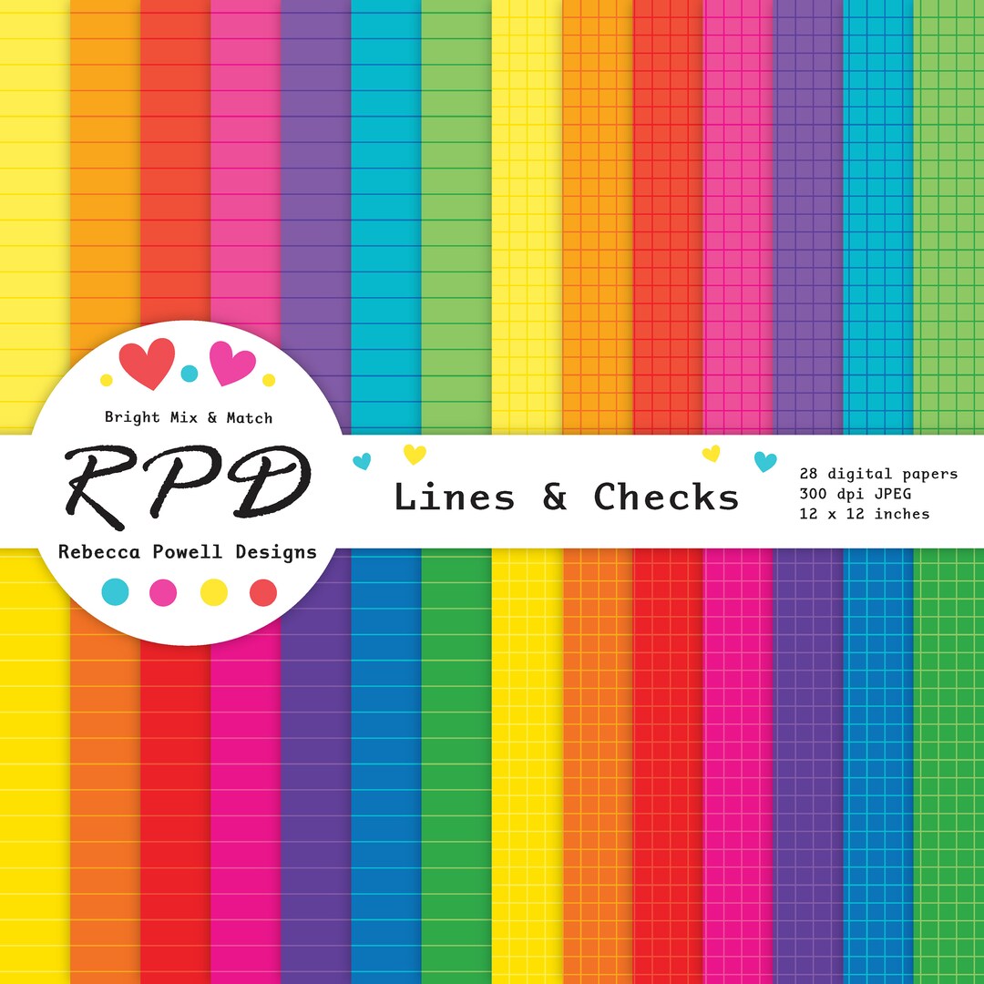 Lined Digital Paper Pack, Crosshatch Grid Checks, Seamless, Notebook ...