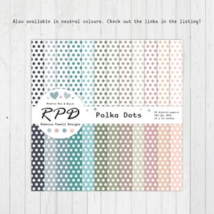 Polka Dots Pattern Seamless Digital Paper, Pastel Colours & White ...