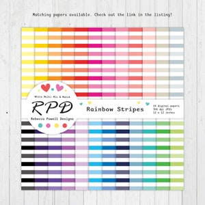 Horizontal Stripes Digital Paper Pack, Seamless Pattern, Candy Stripes ...