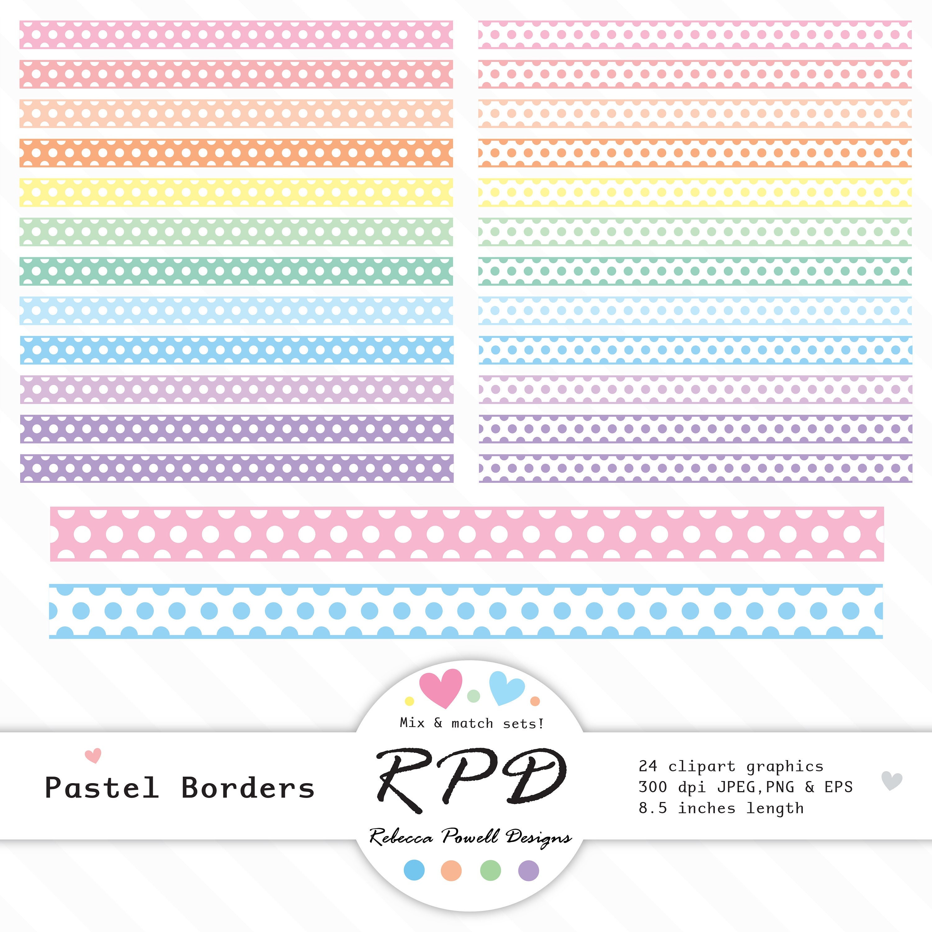 Pastel Polka Dot Border Clip Art