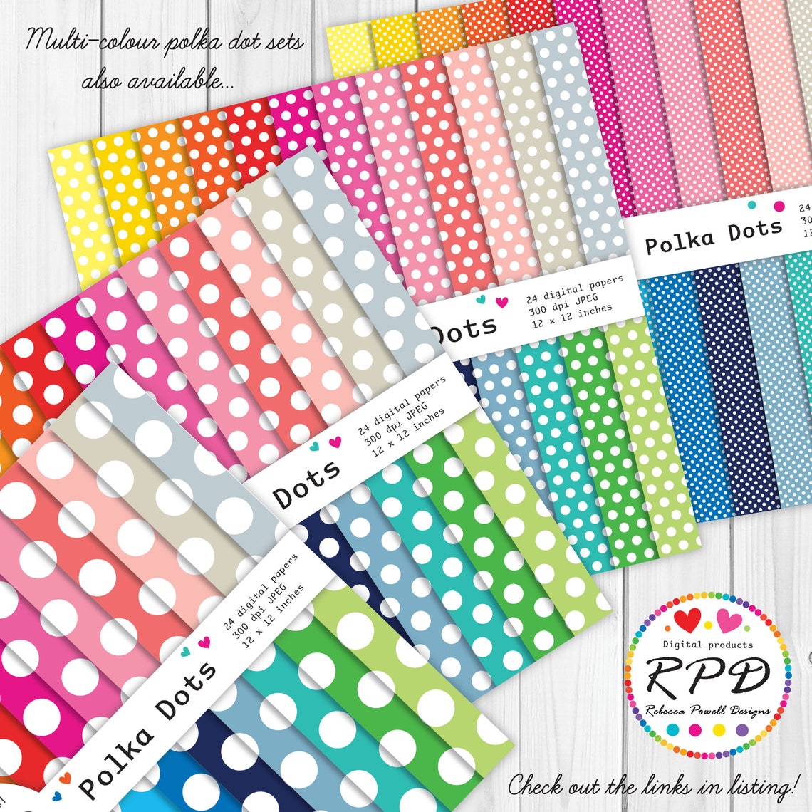 Mini Polka Dots Digital Paper Seamless Pattern Rainbow - Etsy