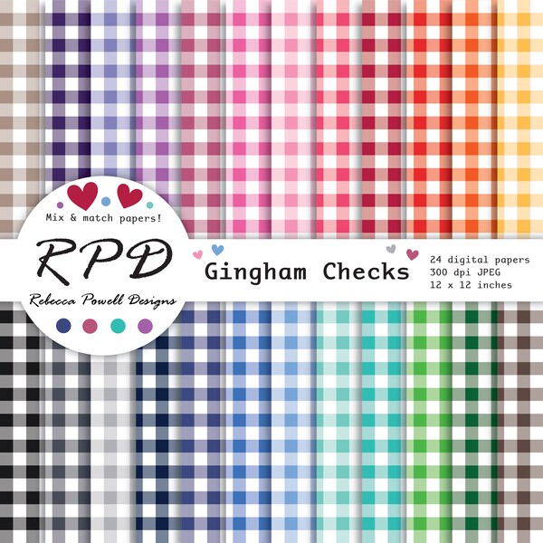 Gingham Paper - Etsy