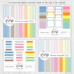 Plaid Pattern Seamless Digital Paper, Pastel Rainbow Colours & White ...
