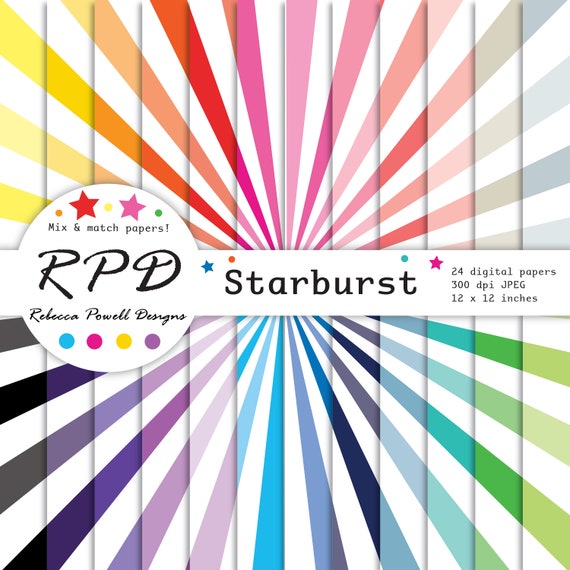 Paper Paper, Party & Kids Scrapbooking SALE Sunburst Pattern Starburst ...