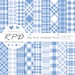 Light Blue Gingham Plaid Digital Paper Pack: Seamless Scrapbook ...