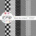 SALE Black and White Digital Paper Set, Seamless Patterns, Polka Dots ...