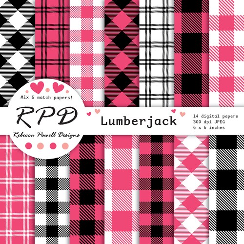 Buffalo Plaid Digital Paper Pack Scrapbooking Tartan Craft | Etsy