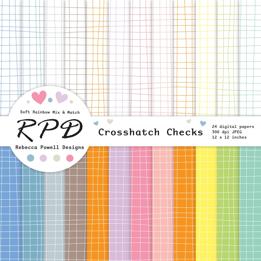 Crosshatch Pattern Seamless Digital Paper, Pastel Rainbow Colours ...