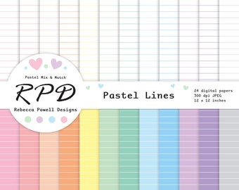 Plaid Pattern Seamless Digital Paper, Pastel Colours & White, Scrapbook ...