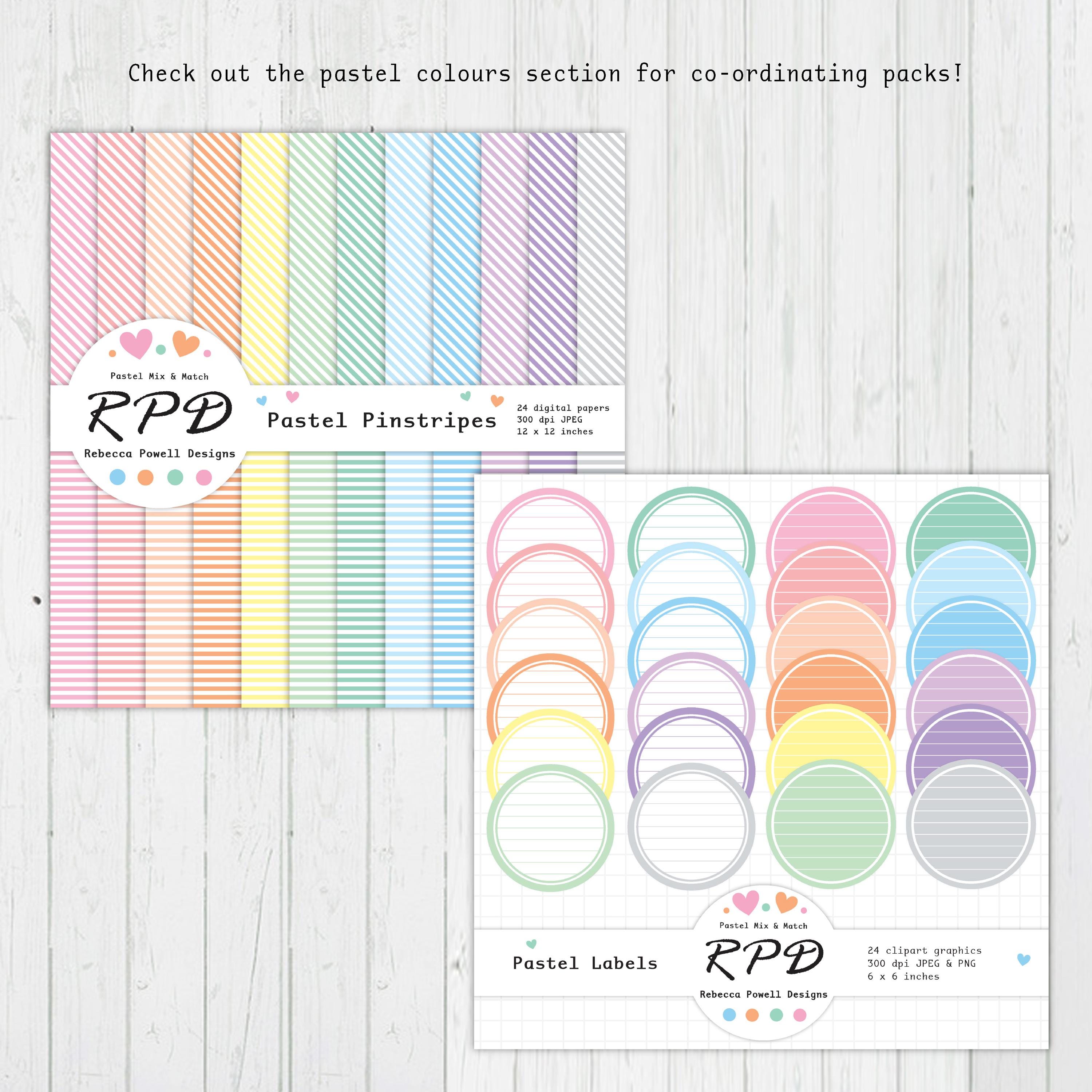 Horizontal & Diagonal Stripes Seamless Digital Paper, Printable ...
