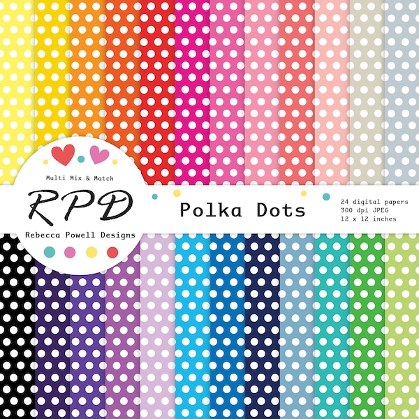 Polka Dot Digital Paper - Etsy
