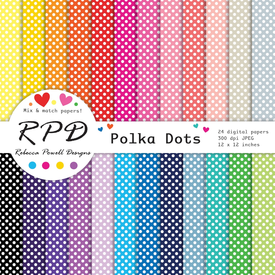 Mini Polka Dots Digital Paper Seamless Pattern Rainbow - Etsy