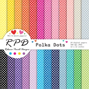 Mini Polka Dots Digital Paper Seamless Pattern Rainbow - Etsy