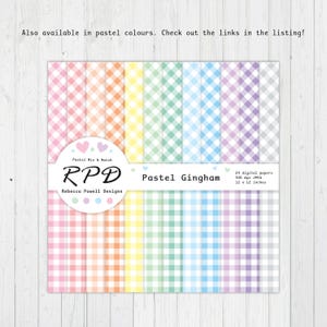 Gingham Pattern Seamless Digital Paper, Seasonal Rainbow Colours ...