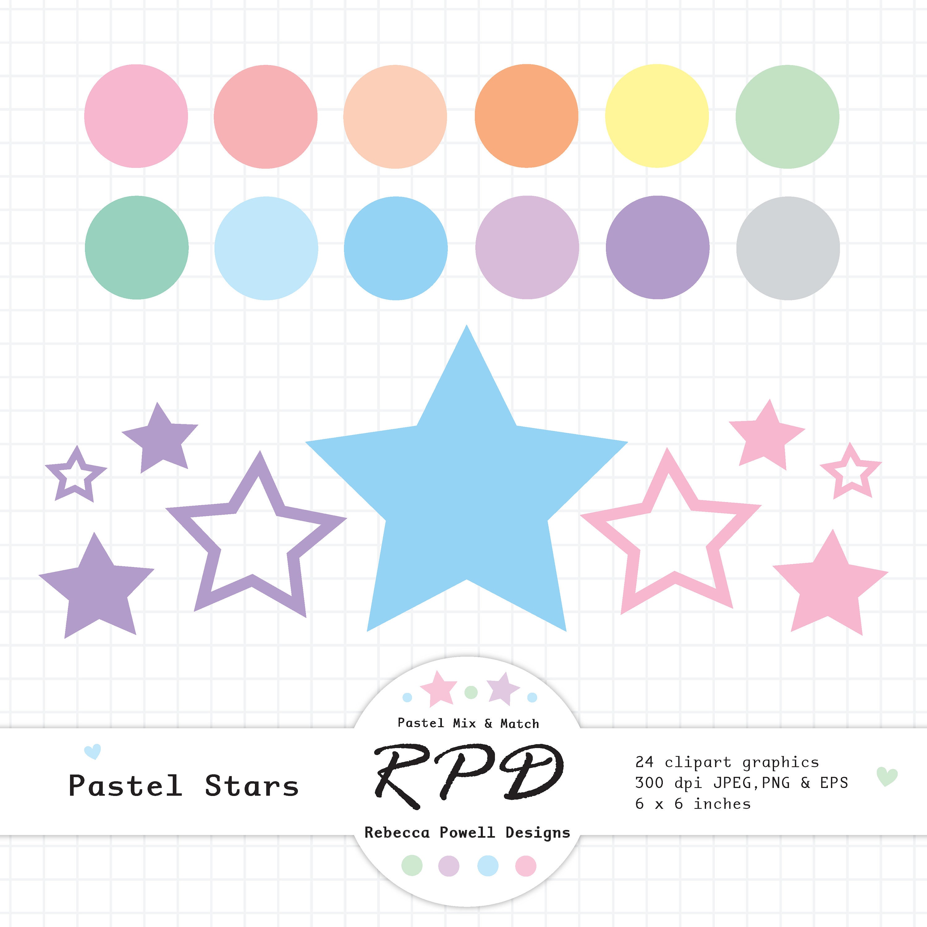 Pastel Stars Clip Art