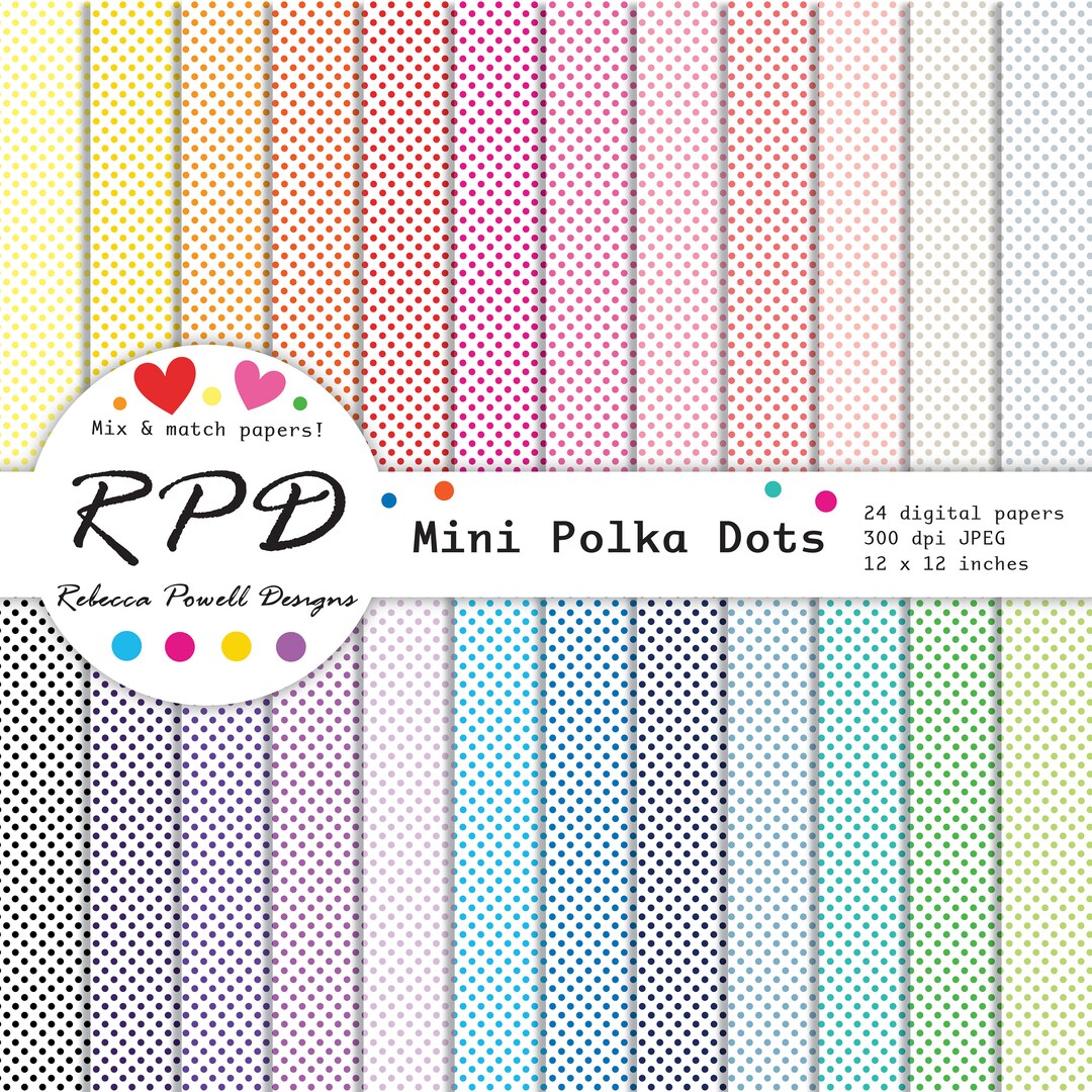 Mini Polka Dots Digital Paper Seamless Pattern Rainbow - Etsy