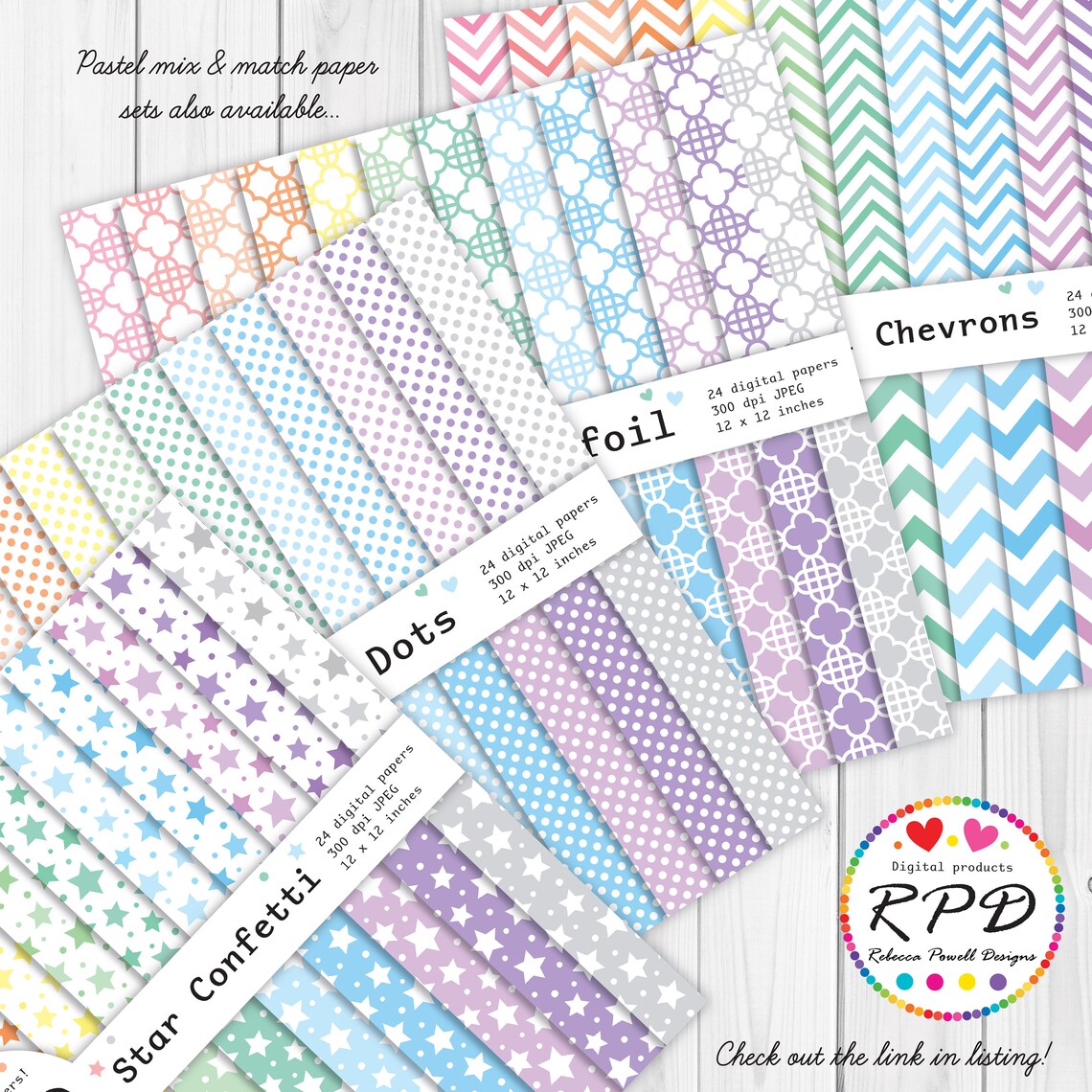Stars Digital Clip Art Set Solid Pastel Colours Star - Etsy
