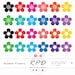 Flowers Floral Digital Clip Art Set, Hand Drawn, Rainbow Colours, White ...