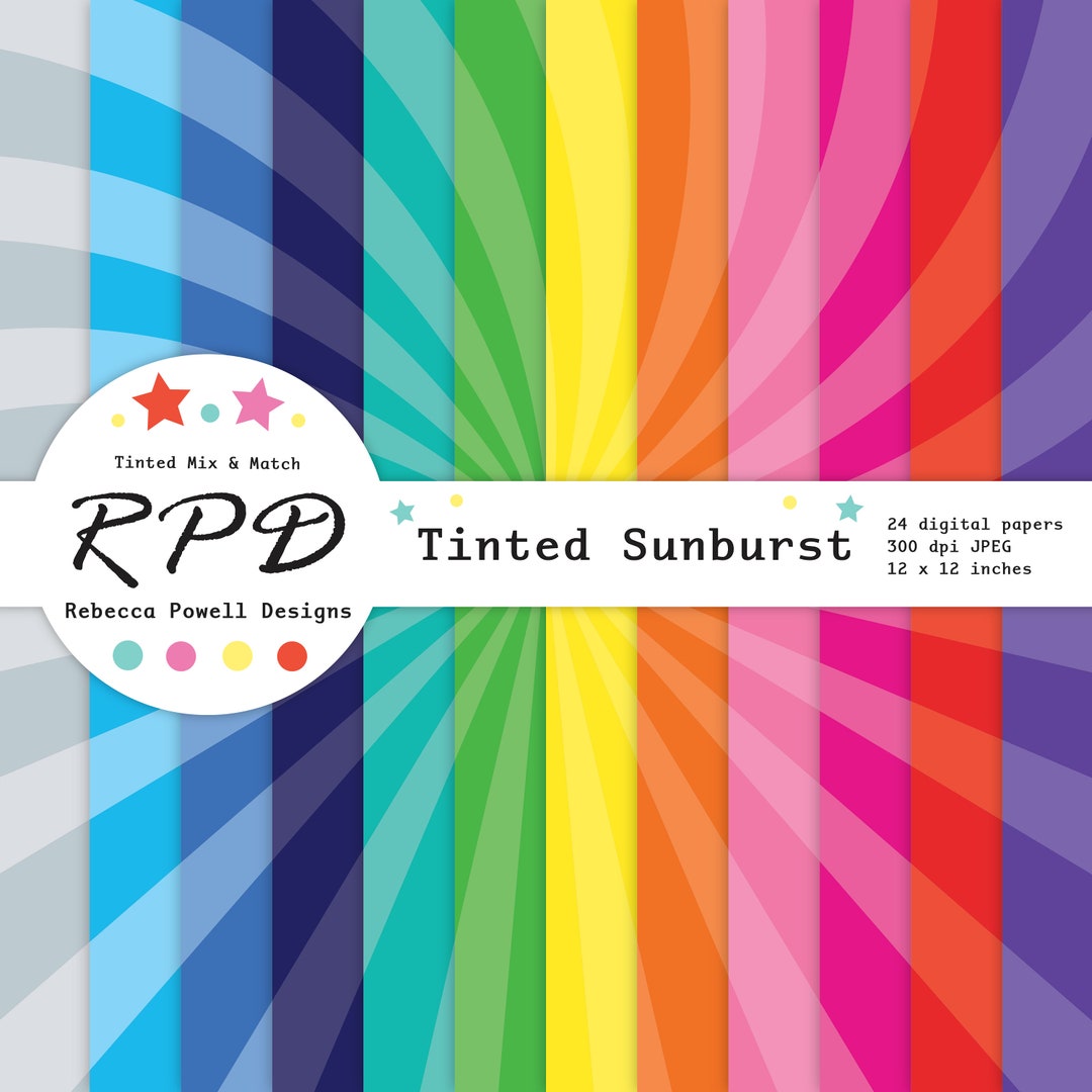SALE Starburst Digital Paper, Sunburst Paper, Spiral Pattern, Tinted ...