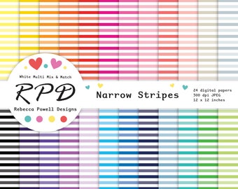 Candy Stripe Digital Paper Pack 40 Color Bundle Seamless - Etsy
