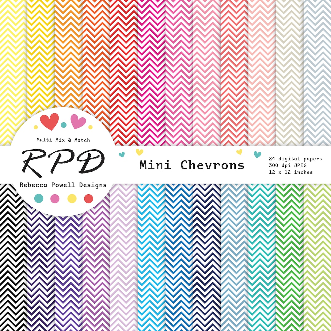 Rainbow Chevron Stripes Digital Paper Pack: Seamless Scrapbook ...