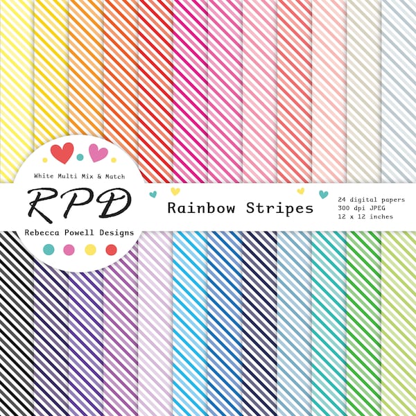 Stripe Digital Paper - Etsy