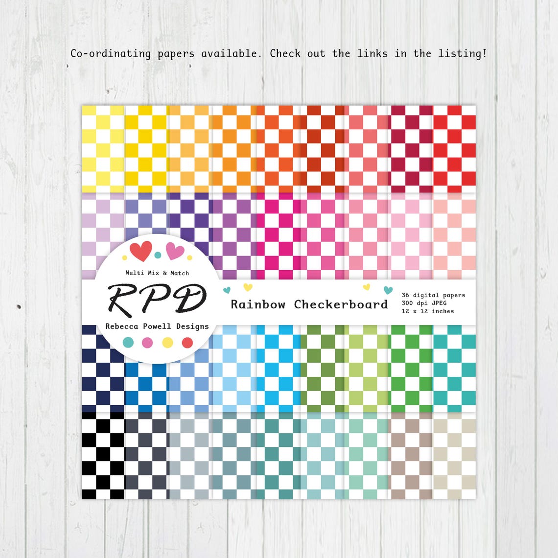 Gingham Pattern Digital Paper Pack: Seamless Scrapbook Backgrounds ...