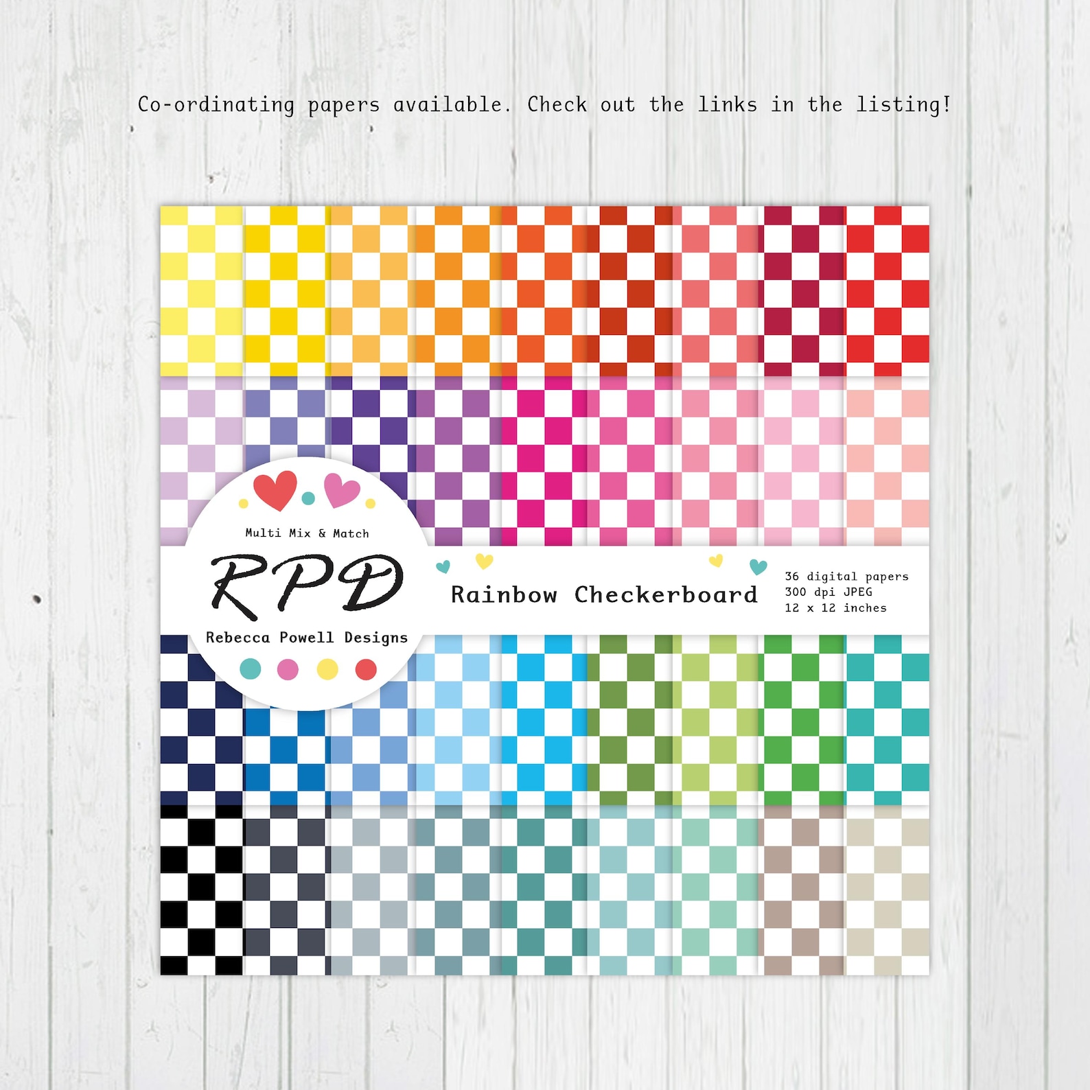 Gingham Pattern Digital Paper Pack: Seamless Scrapbook Backgrounds ...