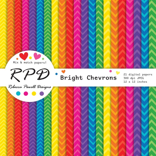 Rainbow Chevron - Etsy