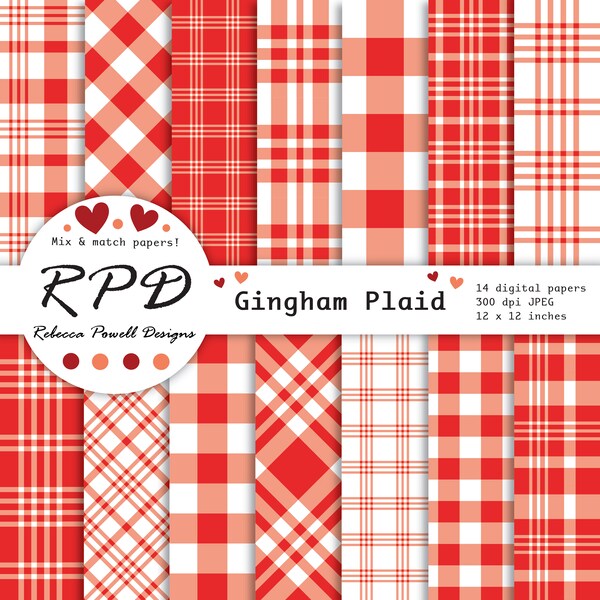 Red Gingham Check - Etsy